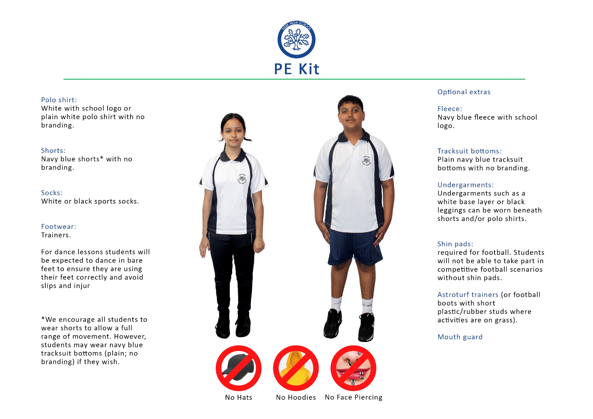 Park High School - School Uniform and Equipment